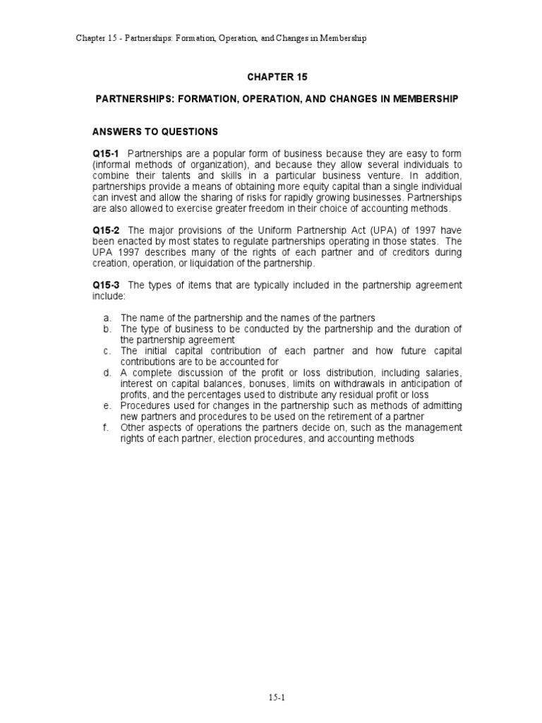 Chap 015 | PDF | Partnership | Financial Statement