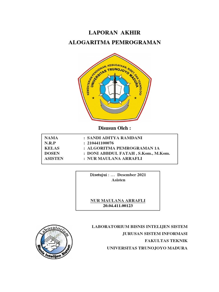 Laprak Alpro 1A - 210441100076 - Sandi Aditya Ramdani | PDF