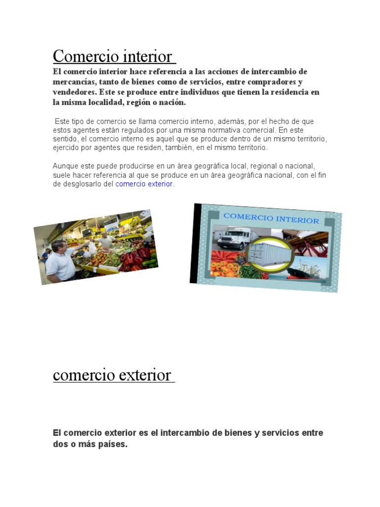 Comercio Interior y Exterior | PDF