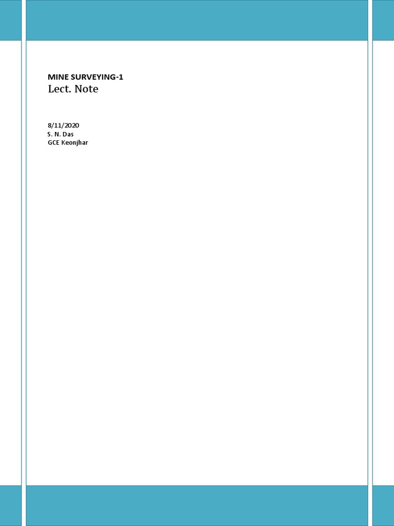 3rd Semester - Mining Engineering | PDF | Surveying | Compass