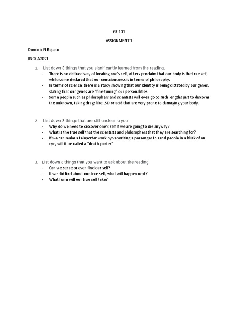 Exploring Identity: Insights and Questions | PDF