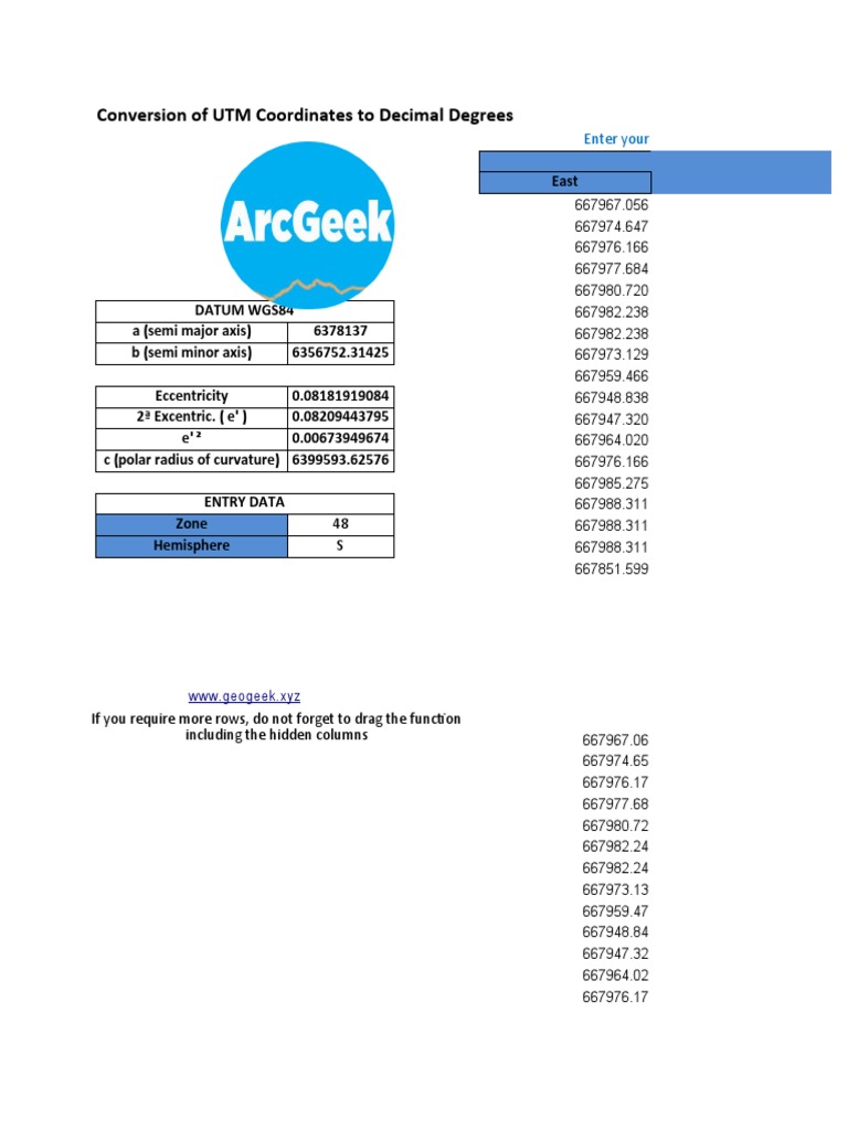 Conversion of UTM Coordinates To Decimal Degrees | Download Free PDF ...