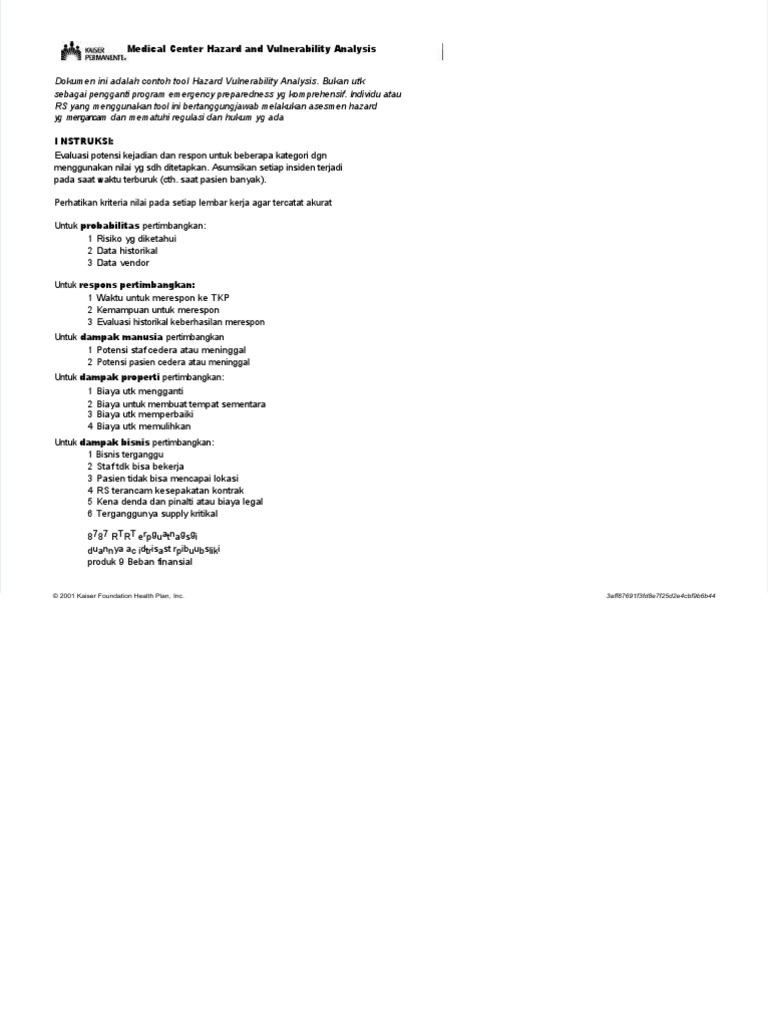 PDF Contoh Hva Rumah Sakit | PDF