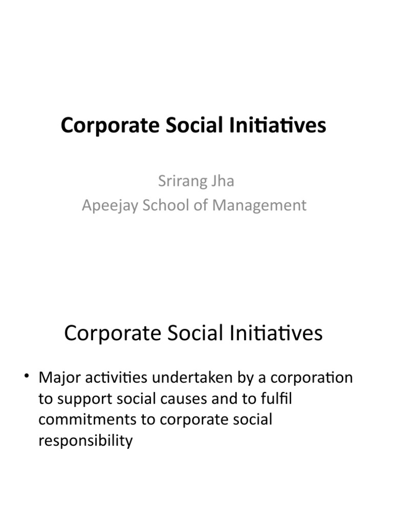 Corporate Social Initiatives | PDF | Corporate Social Responsibility ...