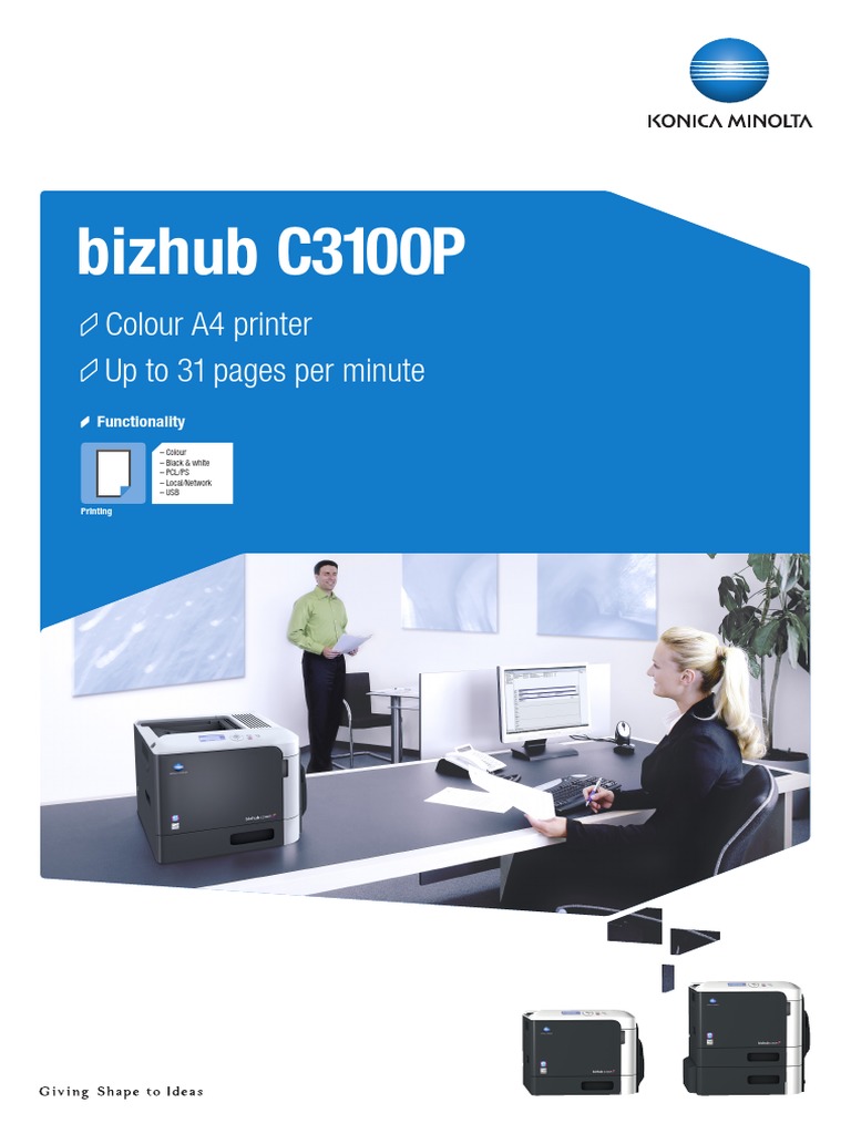 Bizhub C3100P Machine Brochure | PDF | Printer (Computing) | Computer ...
