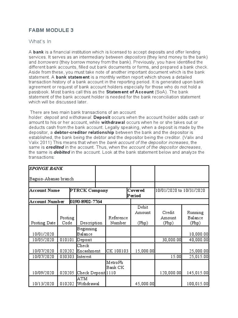 Fabm Module 3 | PDF | Deposit Account | Cheque