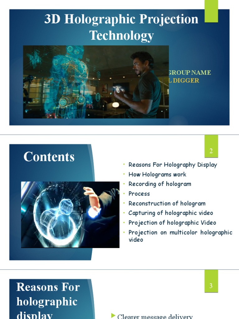 3D Holographic Projection Technology: Group Name | PDF | Holography ...