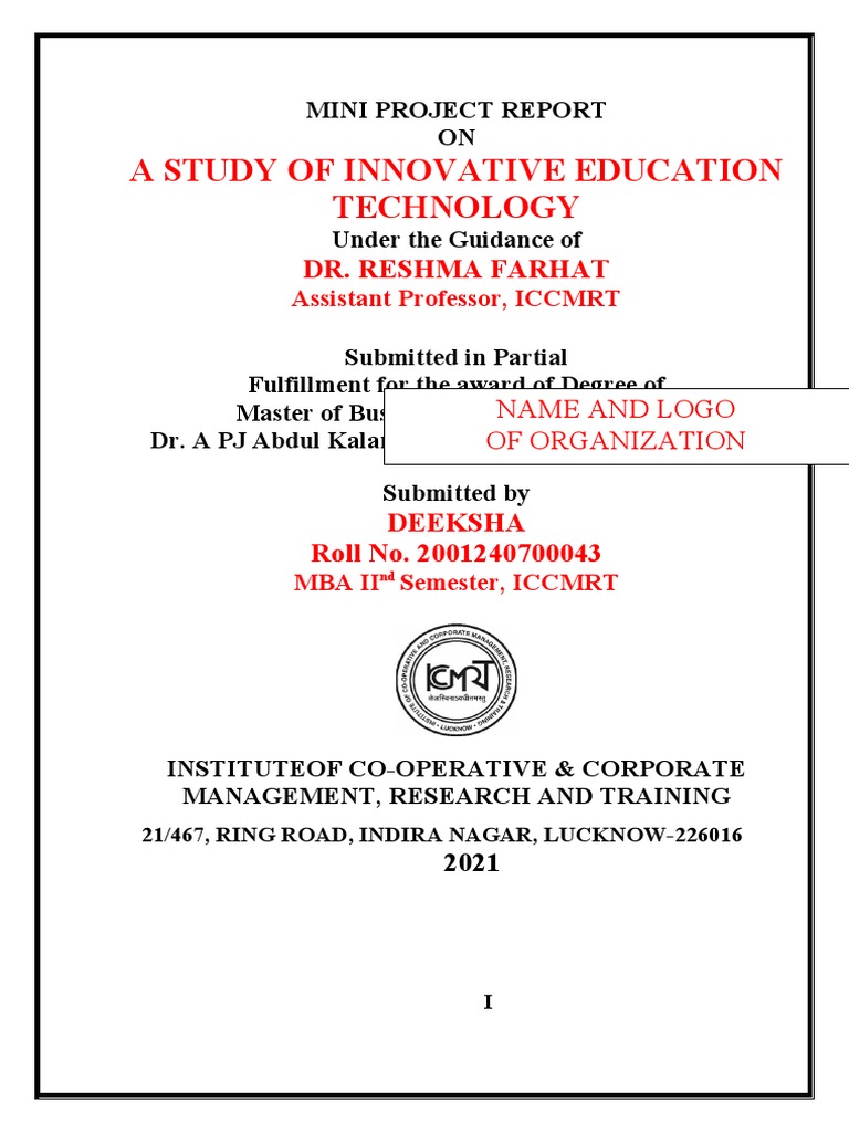 Mini Project | PDF | Educational Technology | Mentorship