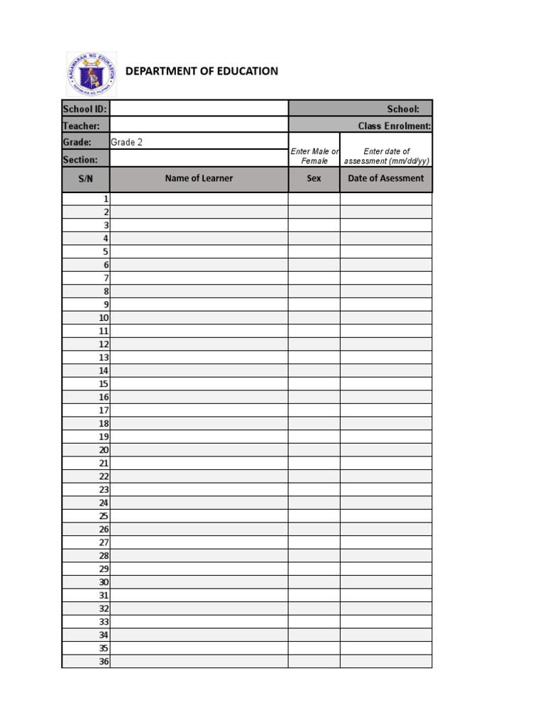 G2 BoSY CRLA Scoresheet - v6 - (Teachername - Schoolname) | PDF ...