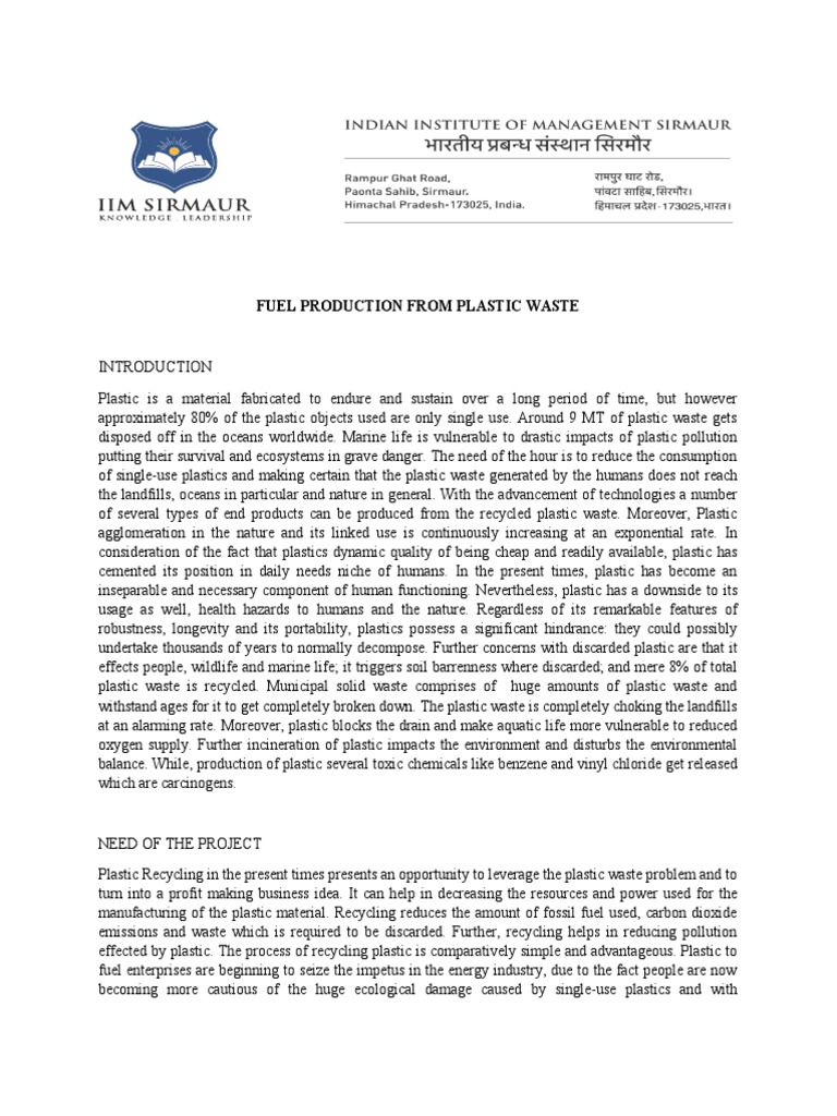 Waste Management Startup Proposal | PDF | Waste | Gasification