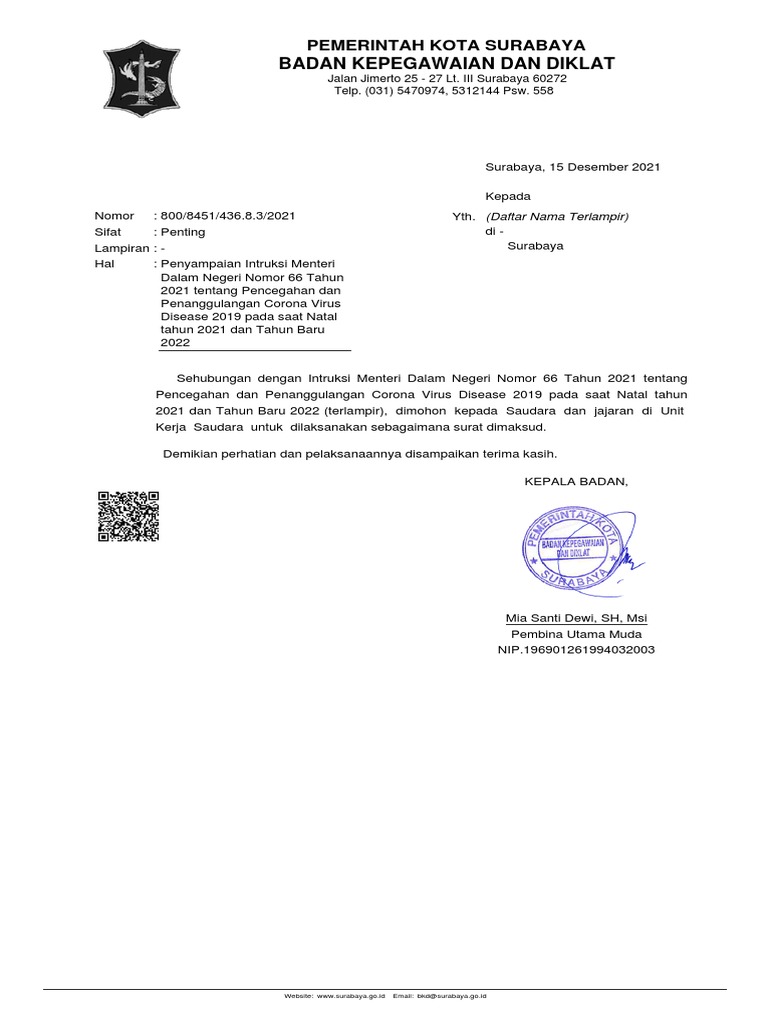 Surat BKD 15 Des | PDF