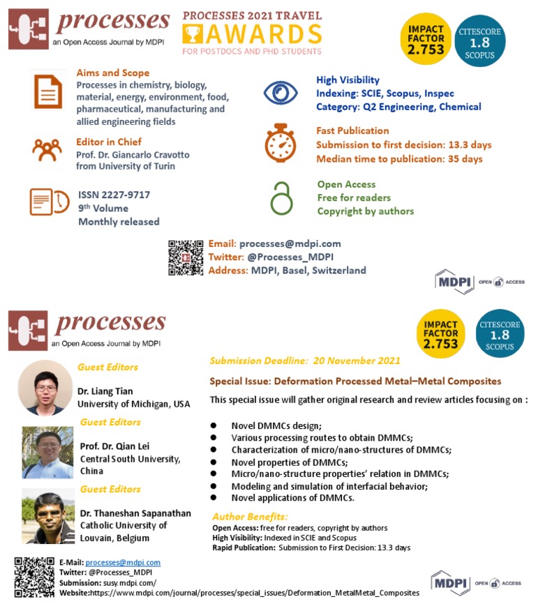 Processes Special Issue DMMC | PDF | Technology & Engineering