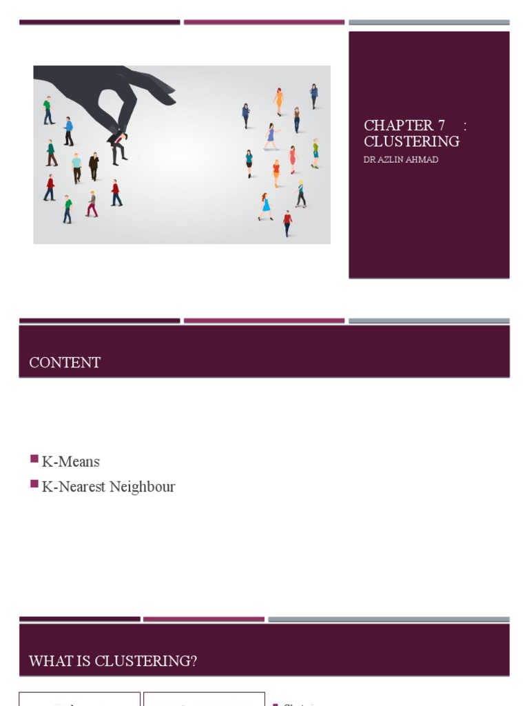 UCS551 Chapter 7 - Clustering | PDF | Cluster Analysis | Regression ...