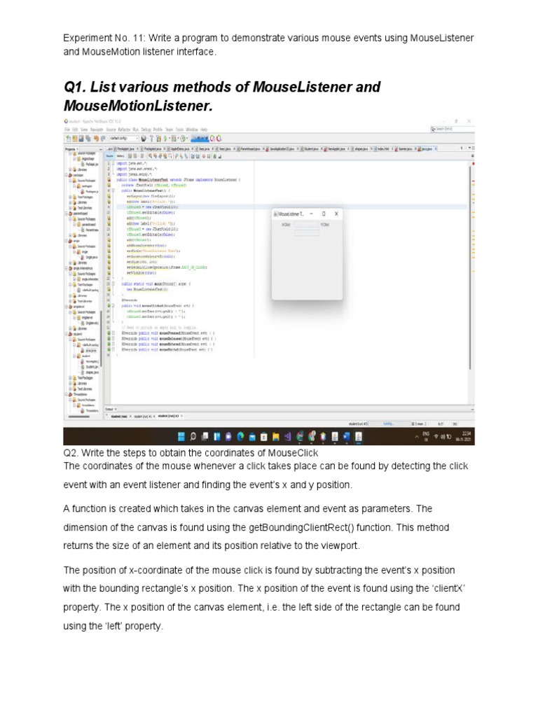 22 Karan Rathod AJP Practical 11 | PDF | Button (Computing) | Cursor ...