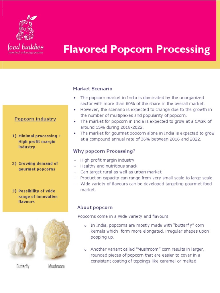 Flavoured Popcorn Processing | PDF | Popcorn | Maize