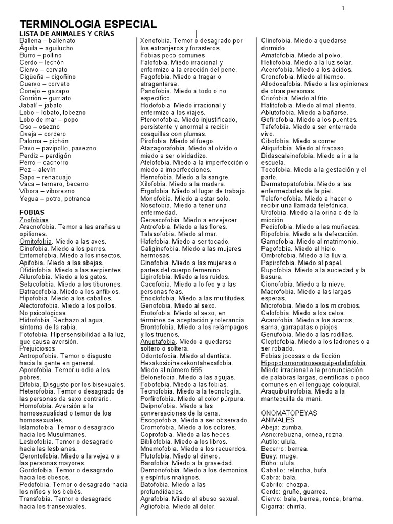 Terminologia Especial | PDF