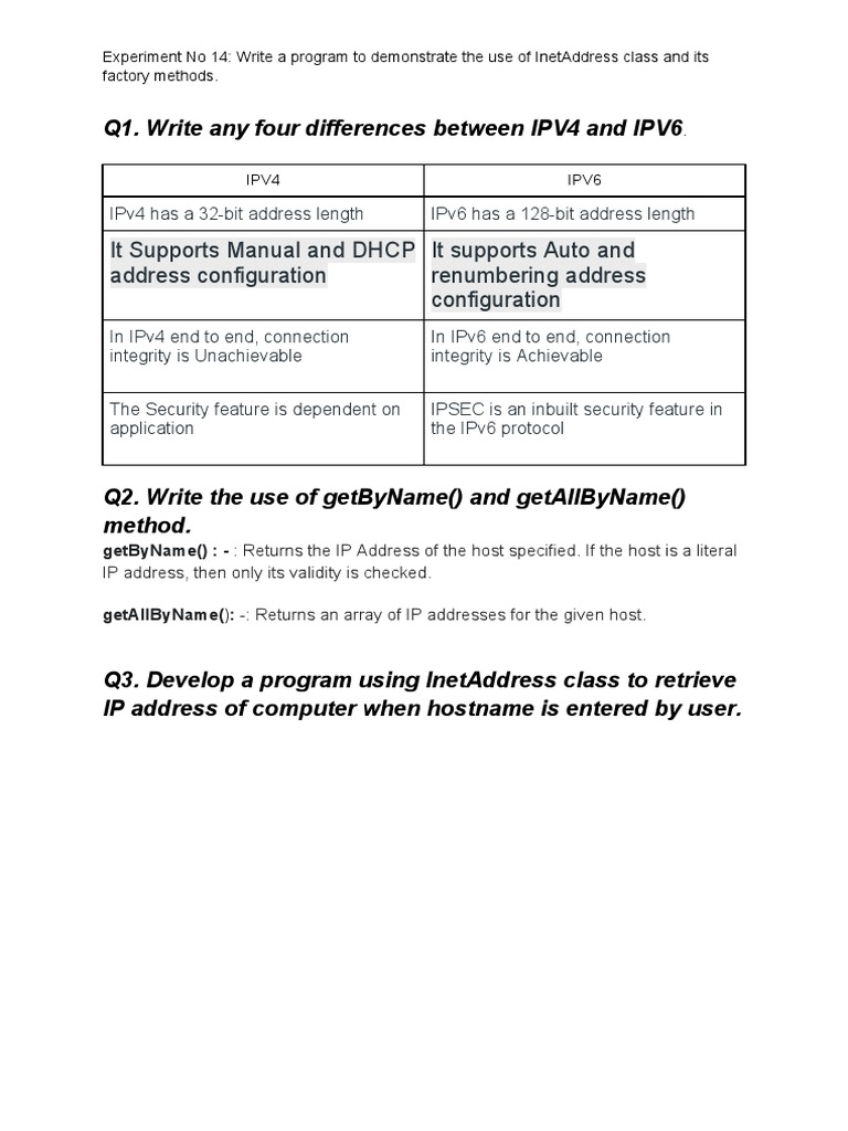 InetAddress Class Usage in Java | PDF
