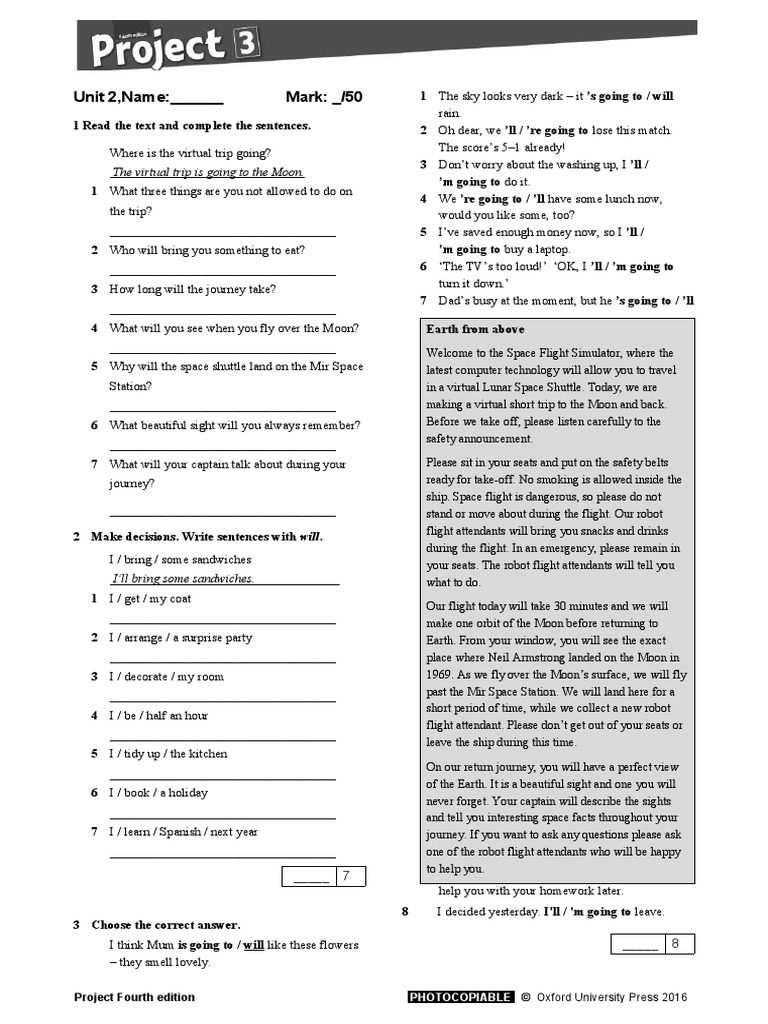 Unit 2test A | PDF | Moon | Outer Space