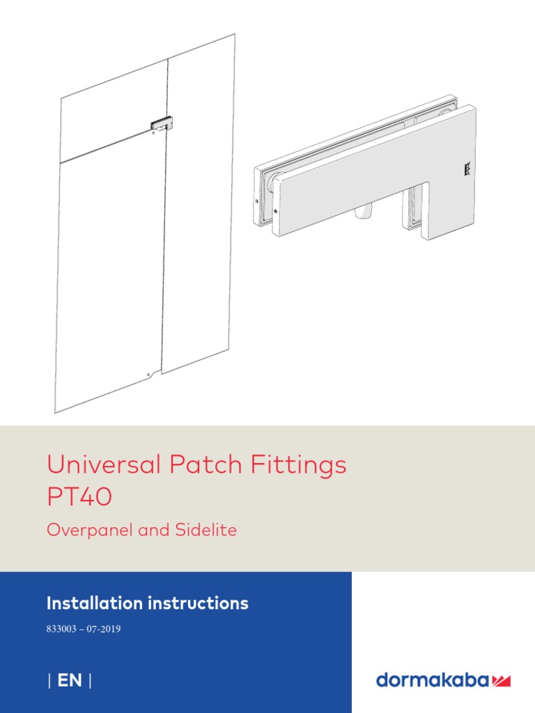 PT40 Universal Patch Fittings Guide | PDF | Door | Screw