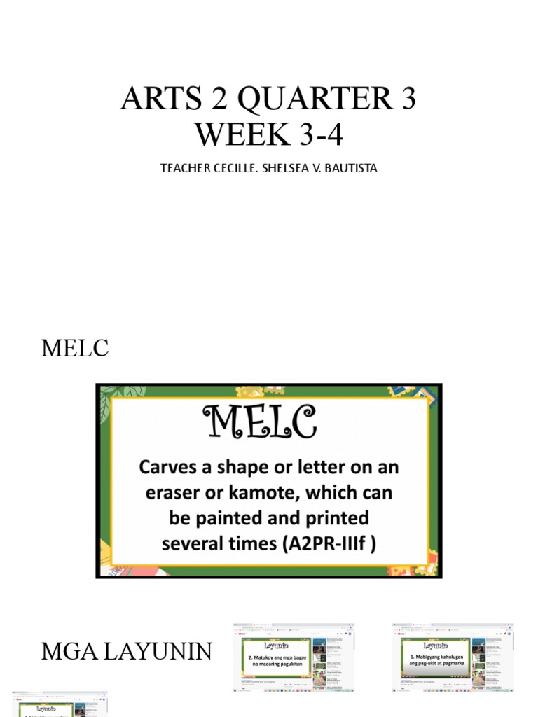 Arts 2 Quarter 3 Week 3-4 | PDF