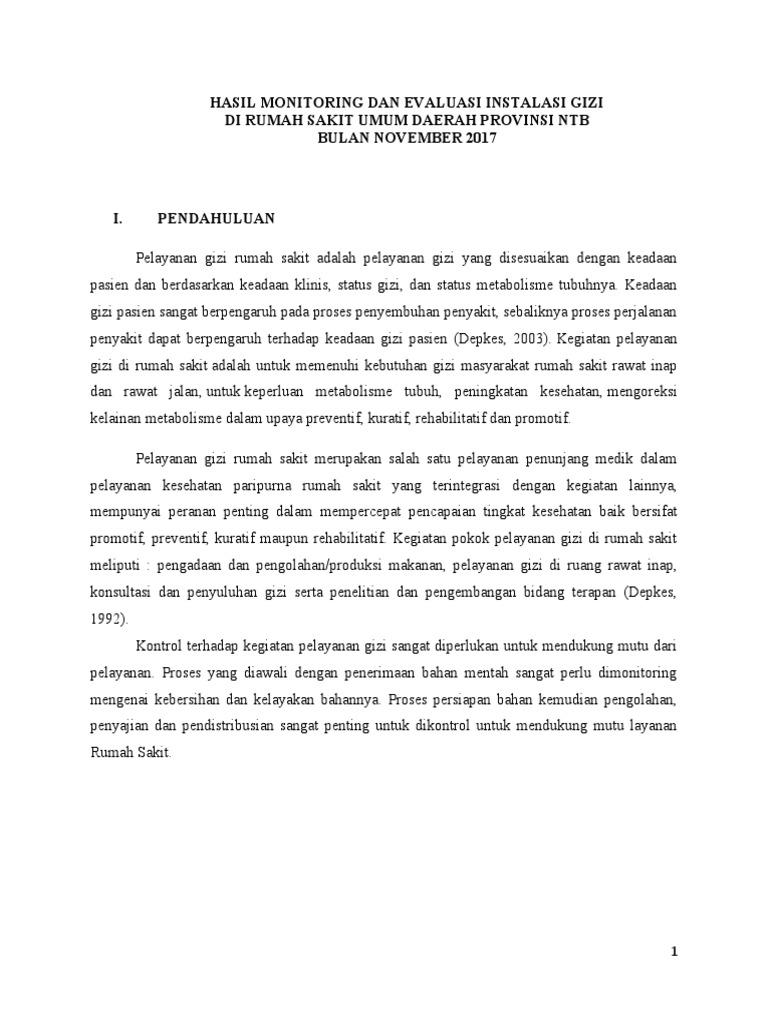 Monev Gizi November 2017 | PDF | Sains & Matematika