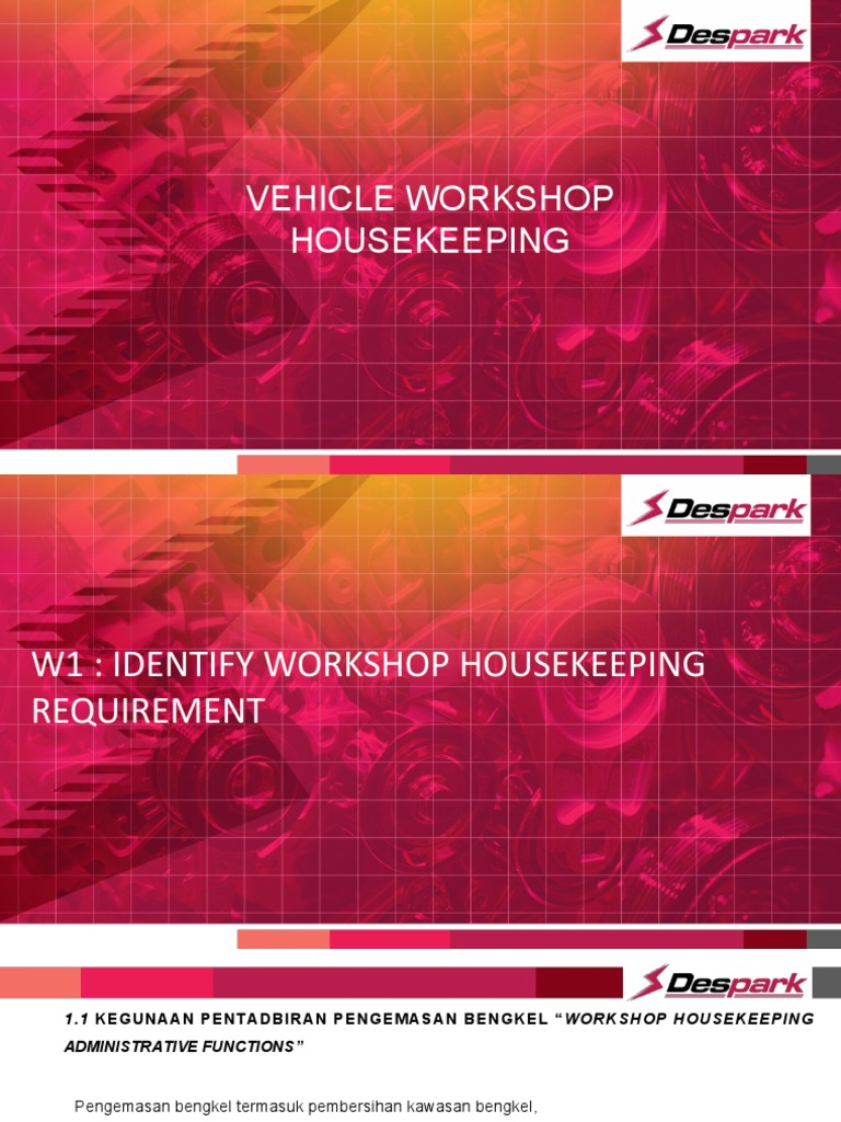 G542 L2 CU01 Vehicle Workshop Housekeeping | PDF