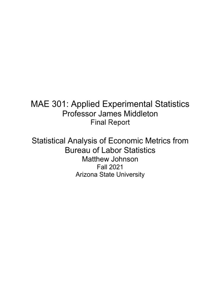 MAE 301: Applied Experimental Statistics | PDF | Statistics | Linear Regression