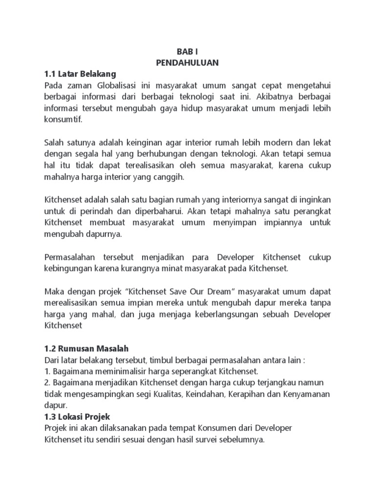 Contoh Proposal Proyek | PDF