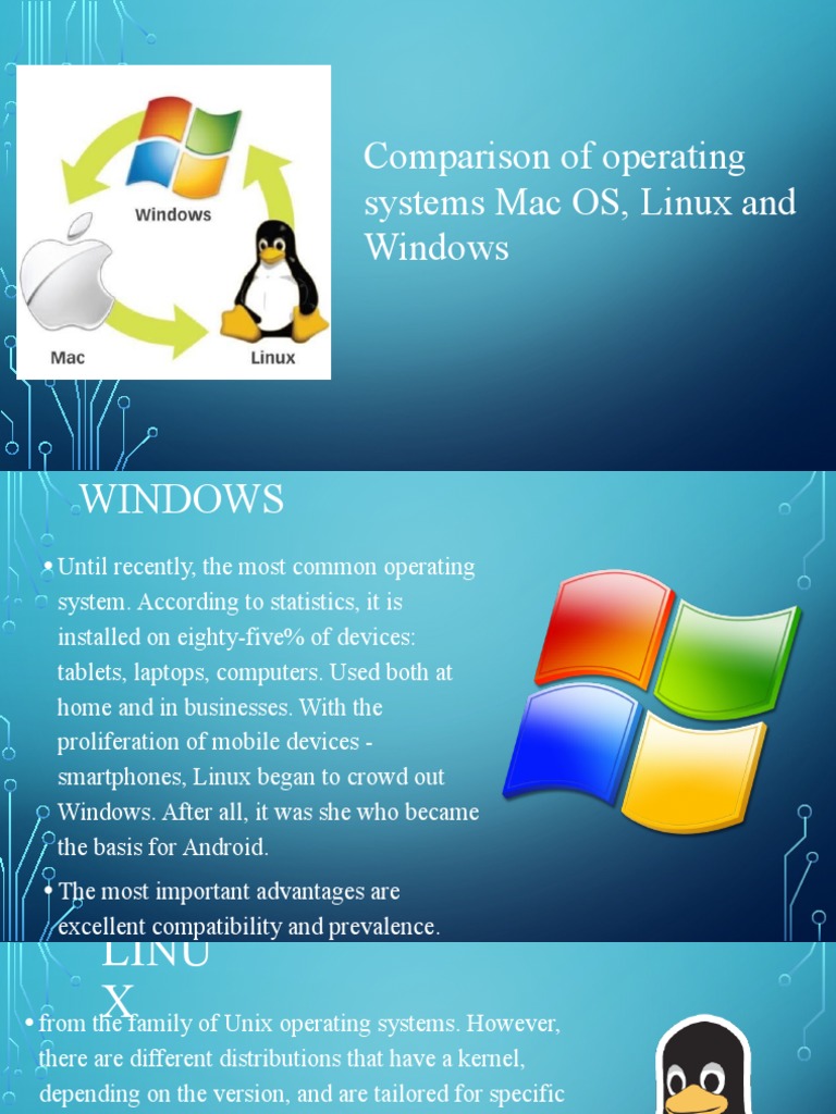 Comparison of Operating Systems Mac OS, Linux and Windows | PDF ...