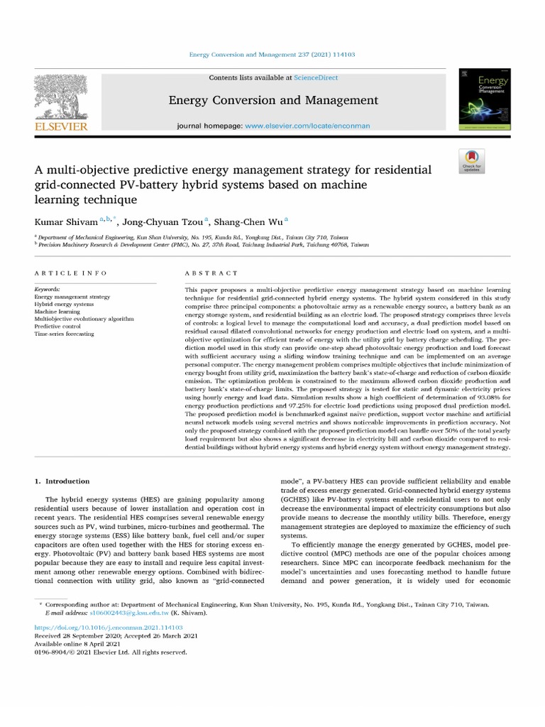 A Multi-Objective Predictive Energy Management Strategy For Residential ...