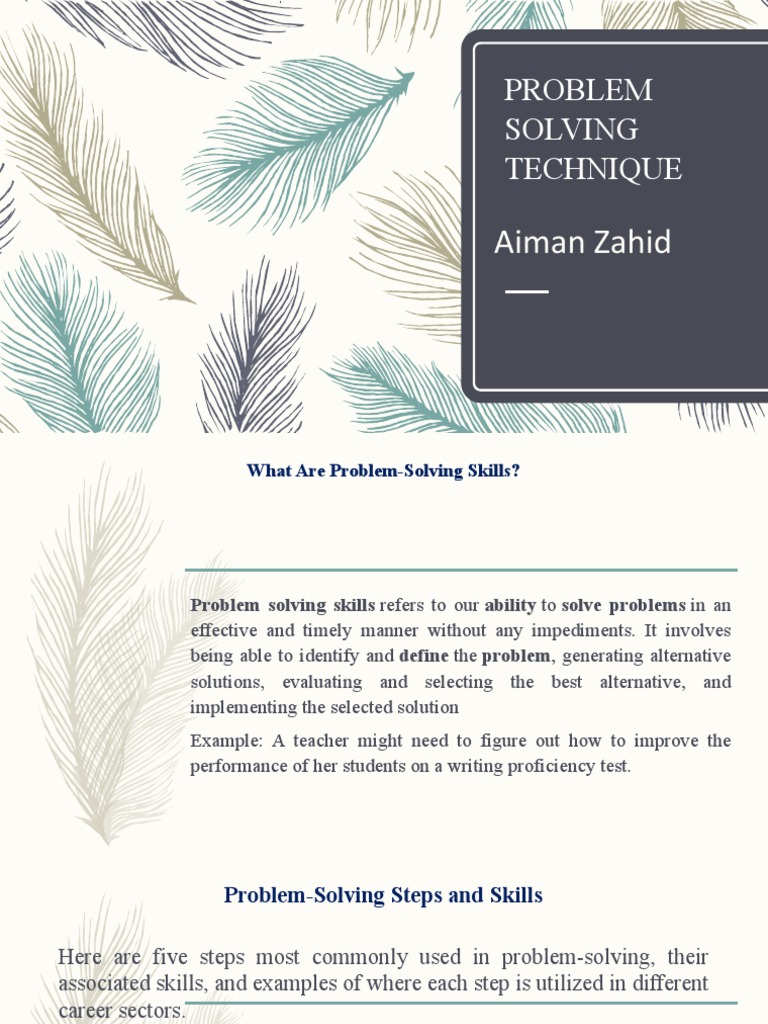 Problem Solving Techniques | PDF | Cognition | Applied Psychology