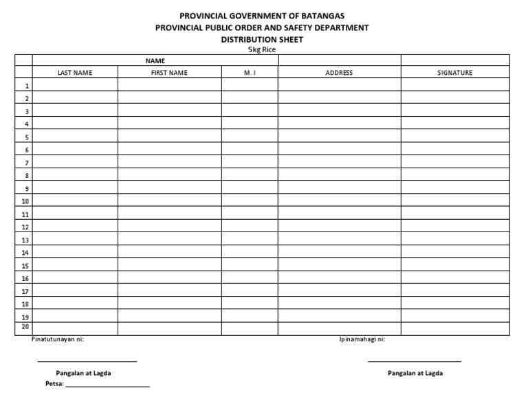 Batangas Provincial Government Rice Distribution | PDF