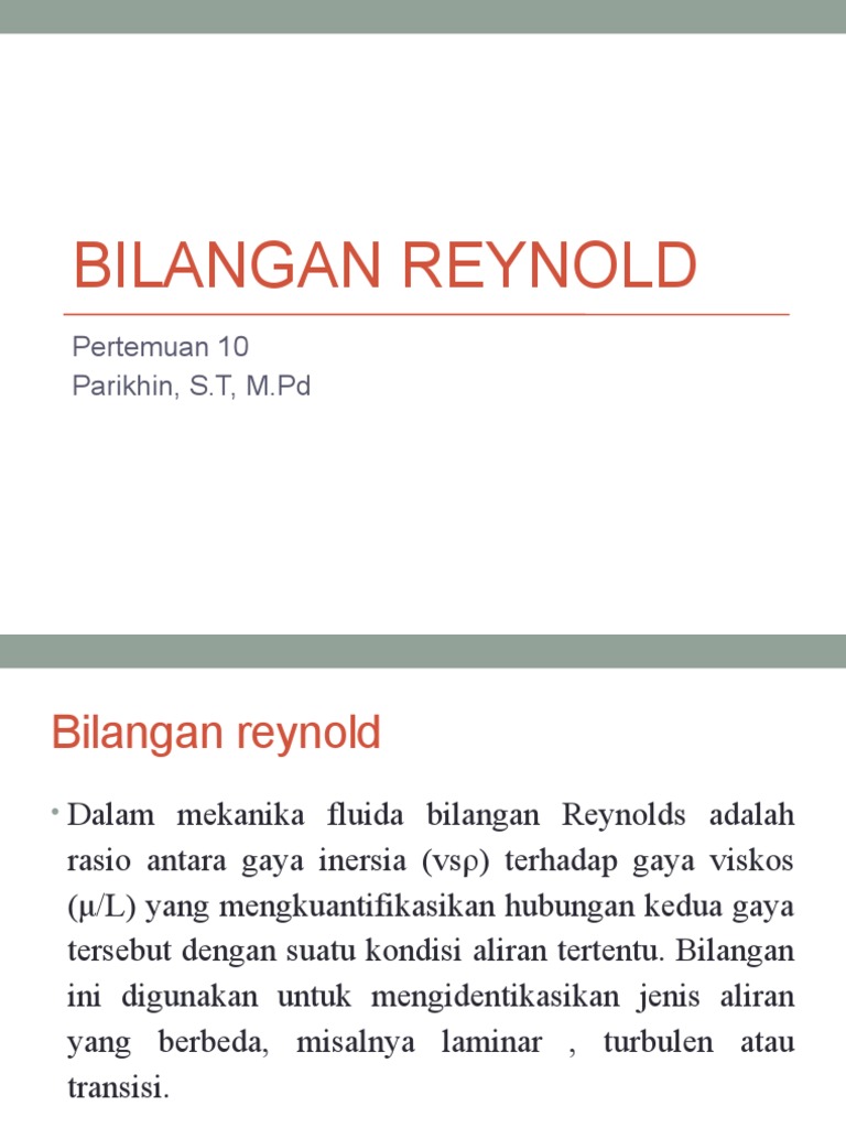 Pemahaman Bilangan Reynolds dalam Fluida | PDF | Sains & Matematika