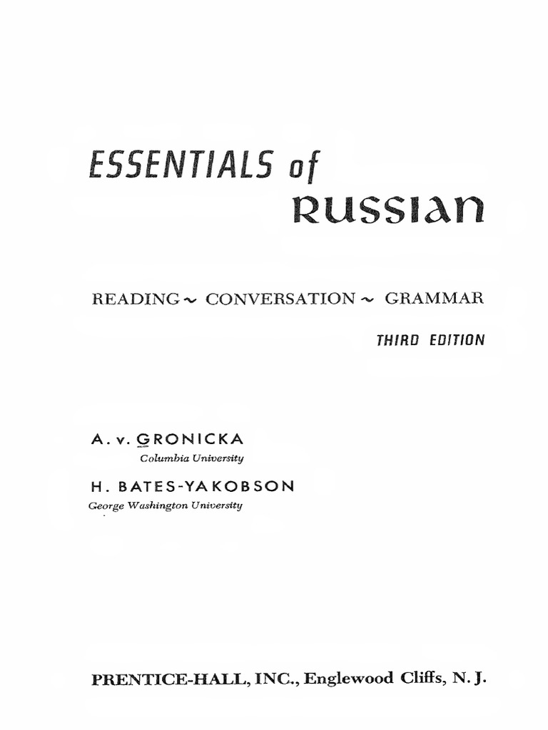 01.essentials of Russian Reading Conversation Grammar | PDF | Plural ...