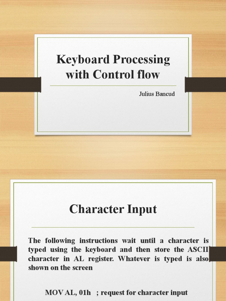 Keyboard Processing With Control Flow: Julius Bancud | PDF | Assembly Language | String ...