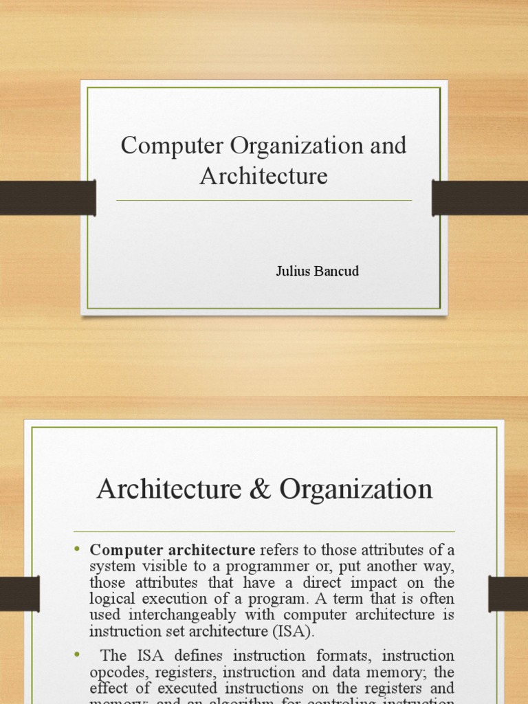 Computer Architecture & Organization Explained | PDF | Central Processing Unit | Computer Data ...