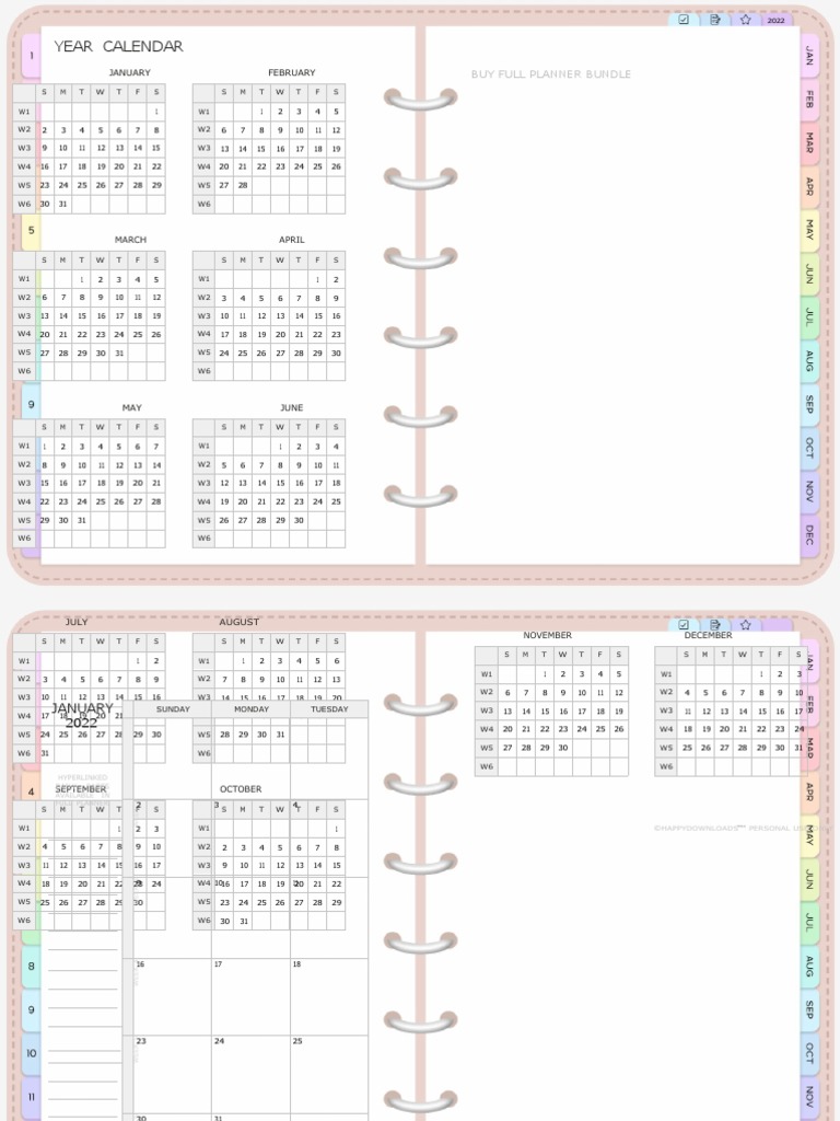 Year Calendar: January February | PDF