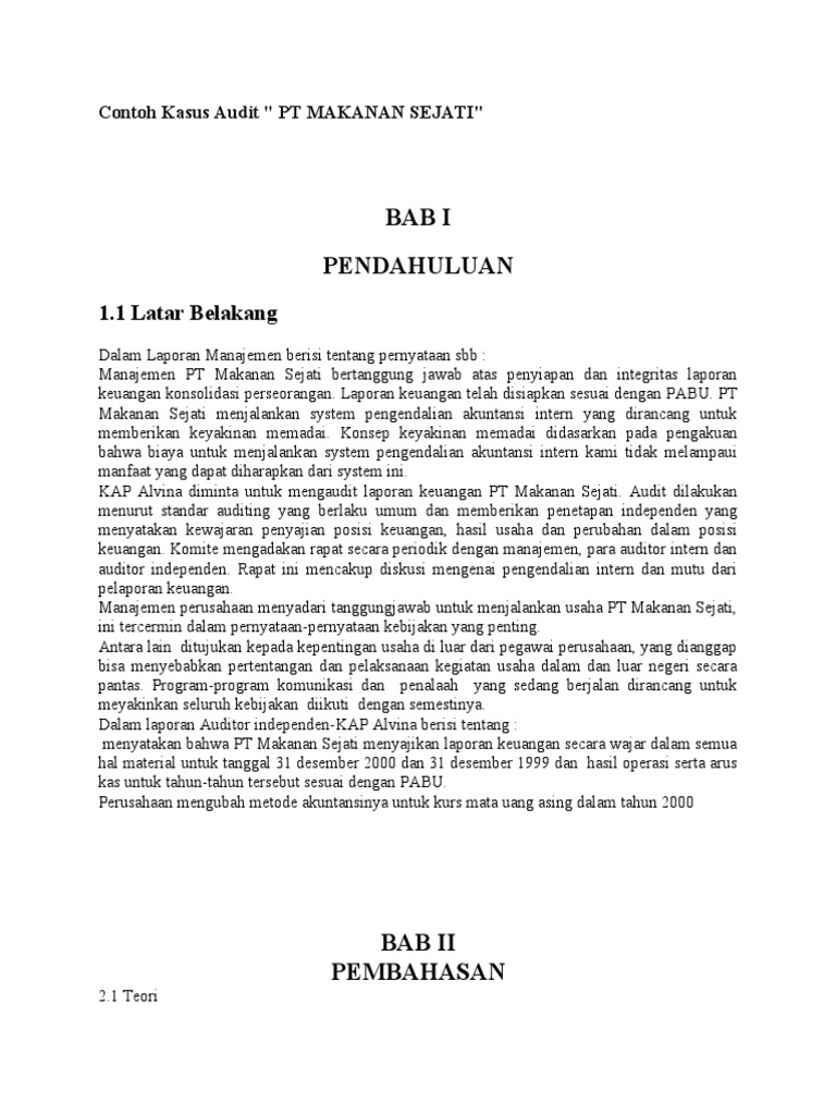 Contoh Kasus Audit | PDF