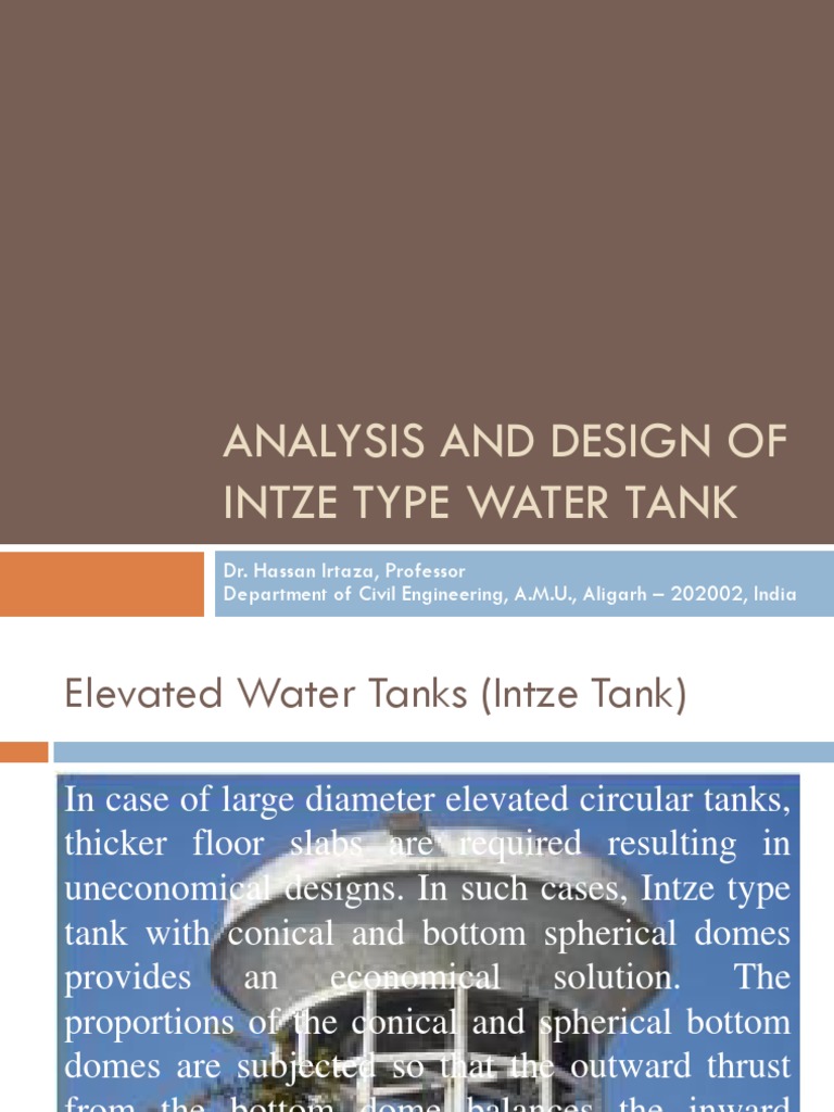 Analysis and Design of Intze Type Water Tank | Download Free PDF | Beam ...