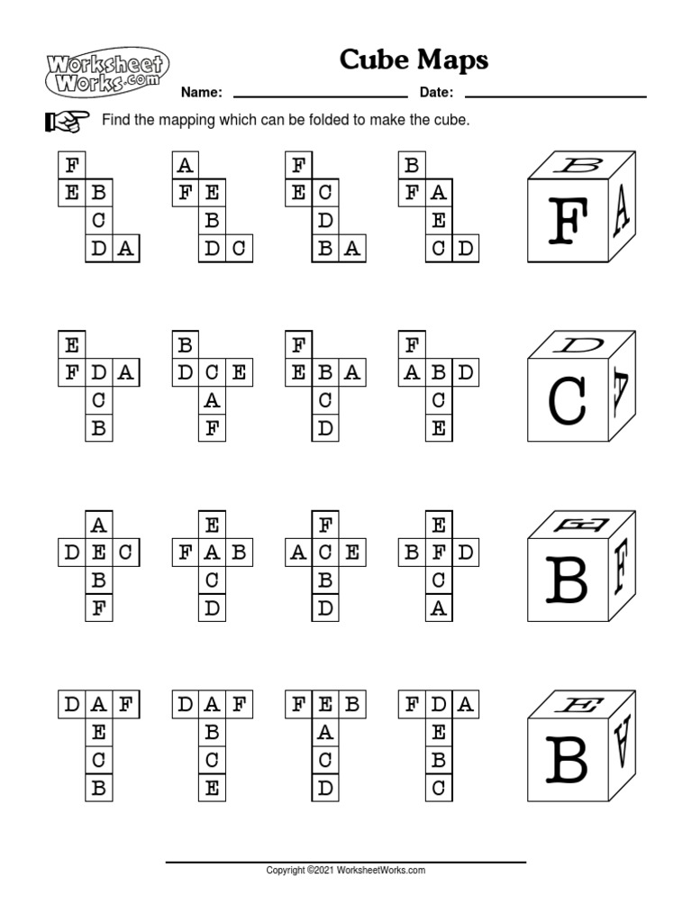 WorksheetWorks Cube Maps 1 | PDF