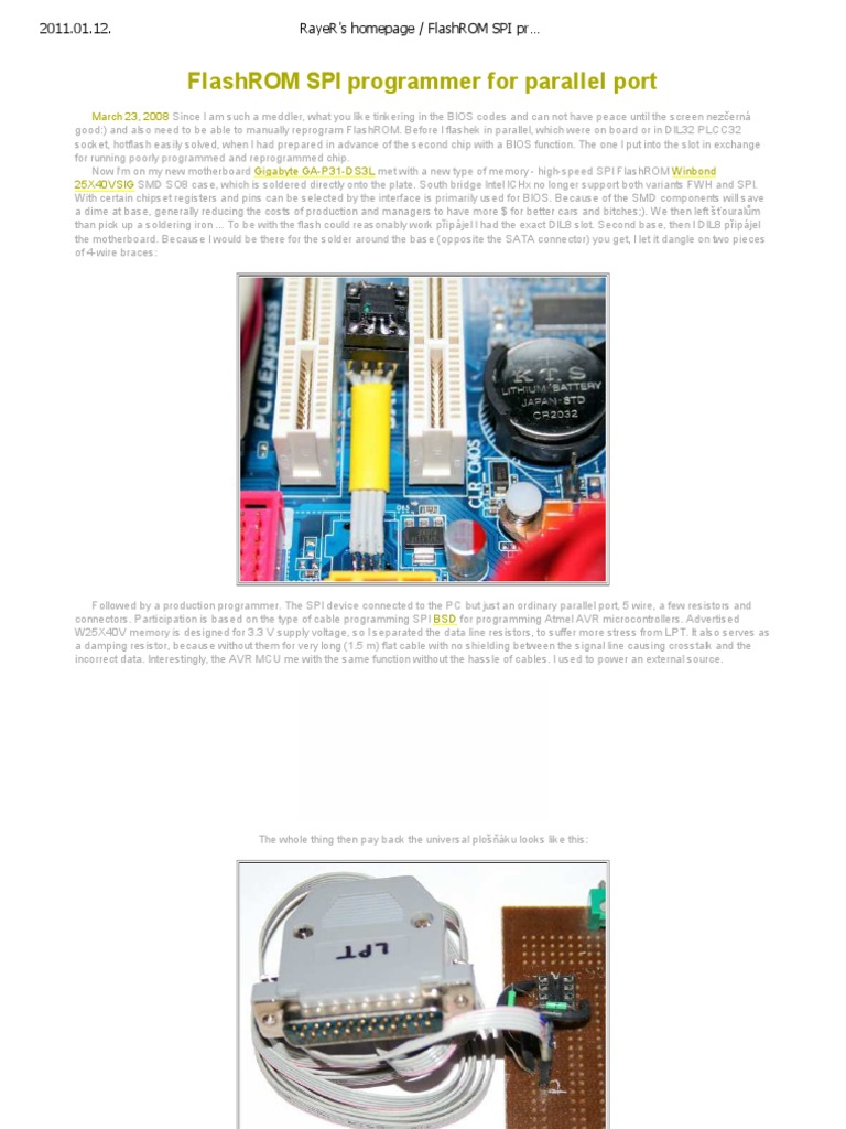 FlashROM SPI Bios Motherboard Programar Por Puerto Paralelo | PDF ...