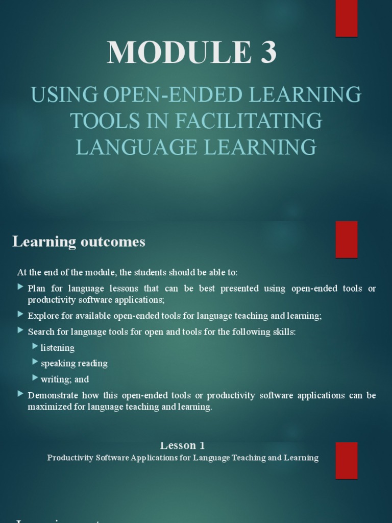 Using Open-Ended Learning Tools in Facilitating Language Learning | PDF | Language Education ...