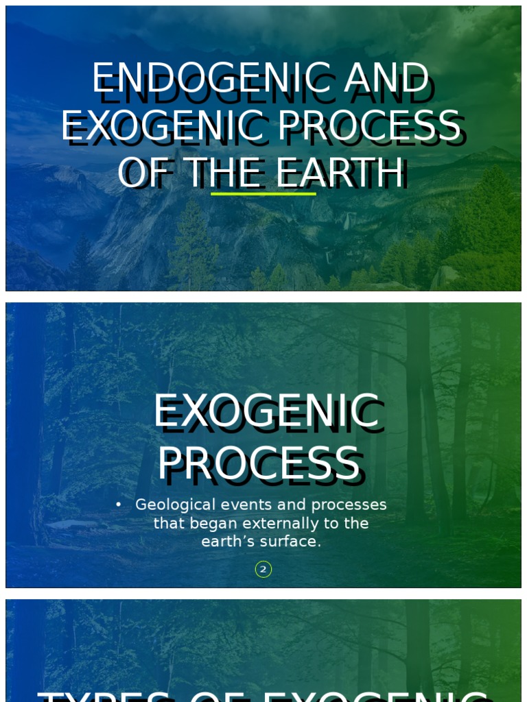 Endogenic and Exogenic Process of The Earth | PDF | Weathering | Fault (Geology)