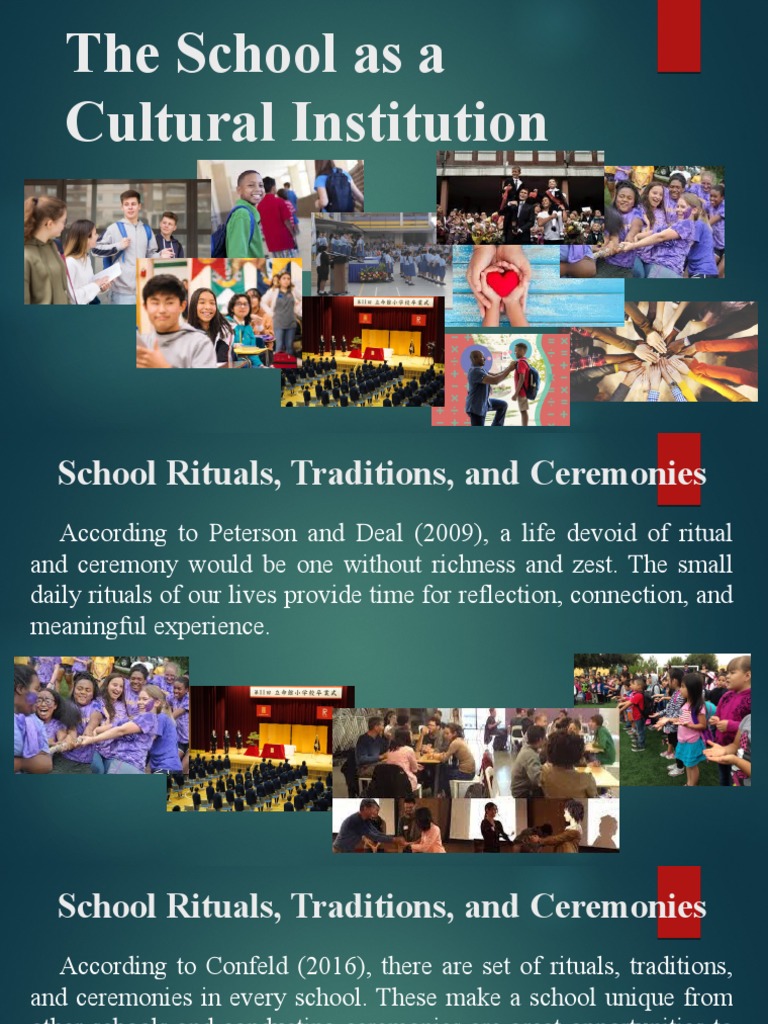 School As A Cultural Institution | PDF | Traditions | Rituals