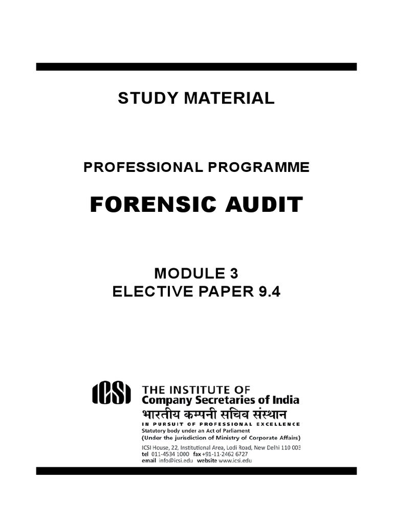 Forensic Audit: Study Material | PDF | Fraud | Audit