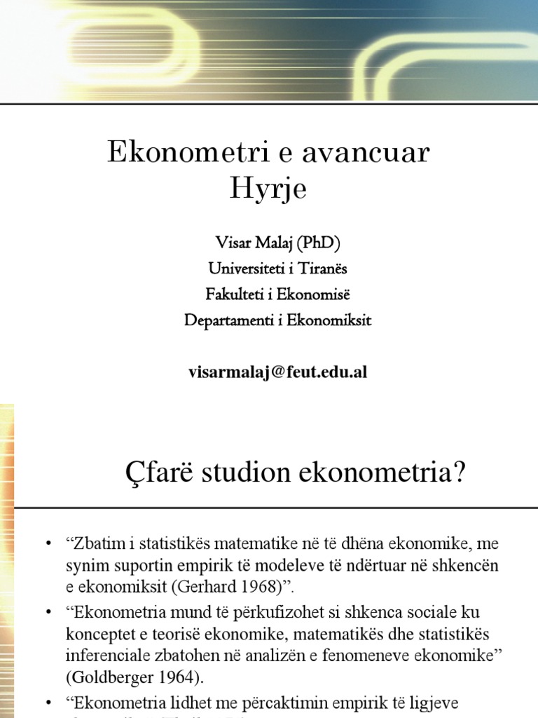 1 Ekonometri PDF | PDF