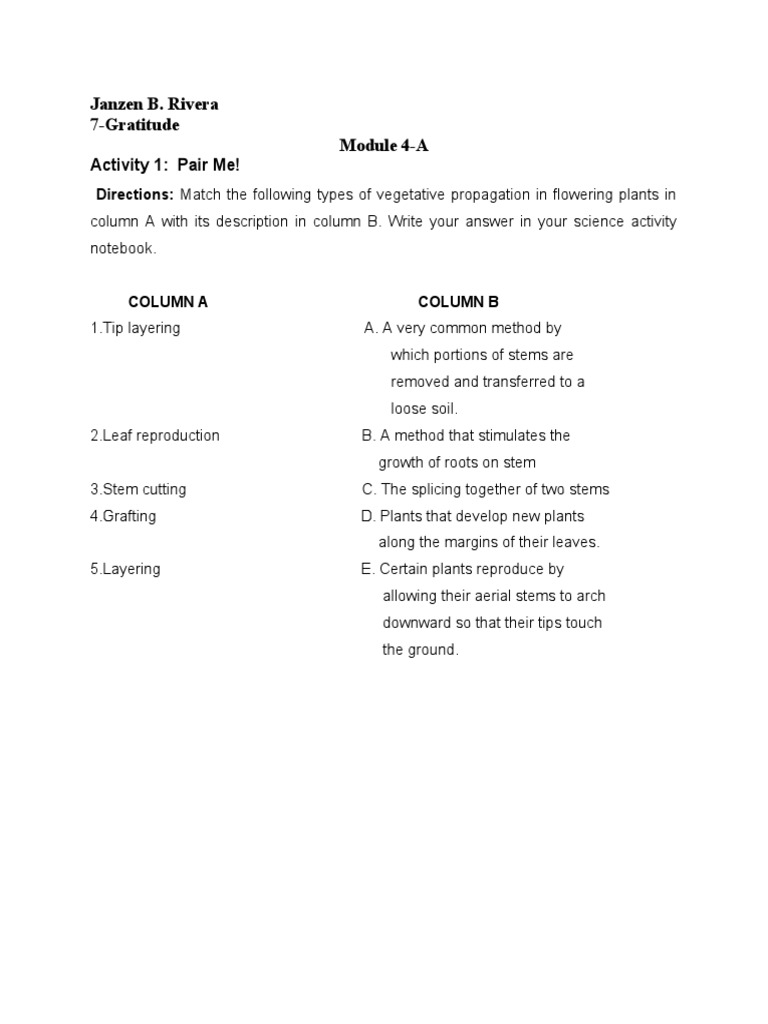 Science Module 4a C Pdf Reproduction Plants