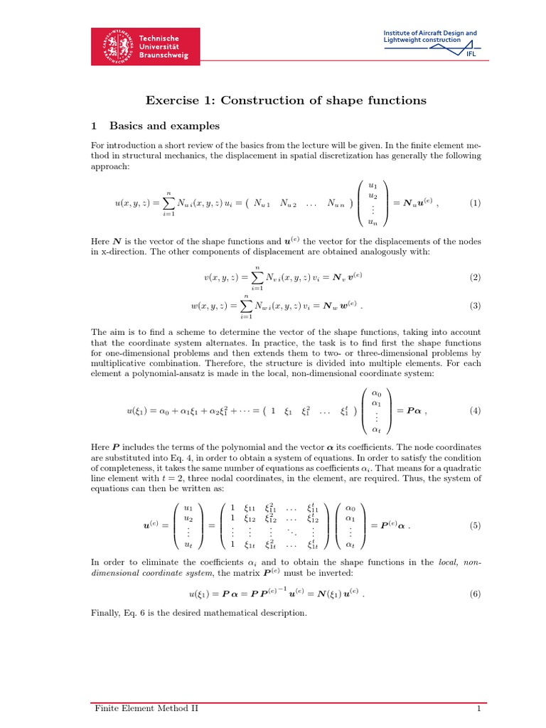 Construction of shape functions in finite element analysis | PDF ...