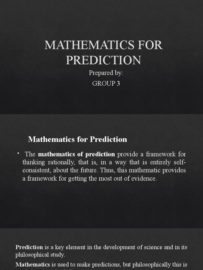 Mathematics For Prediction | PDF | Prediction | Teaching Mathematics