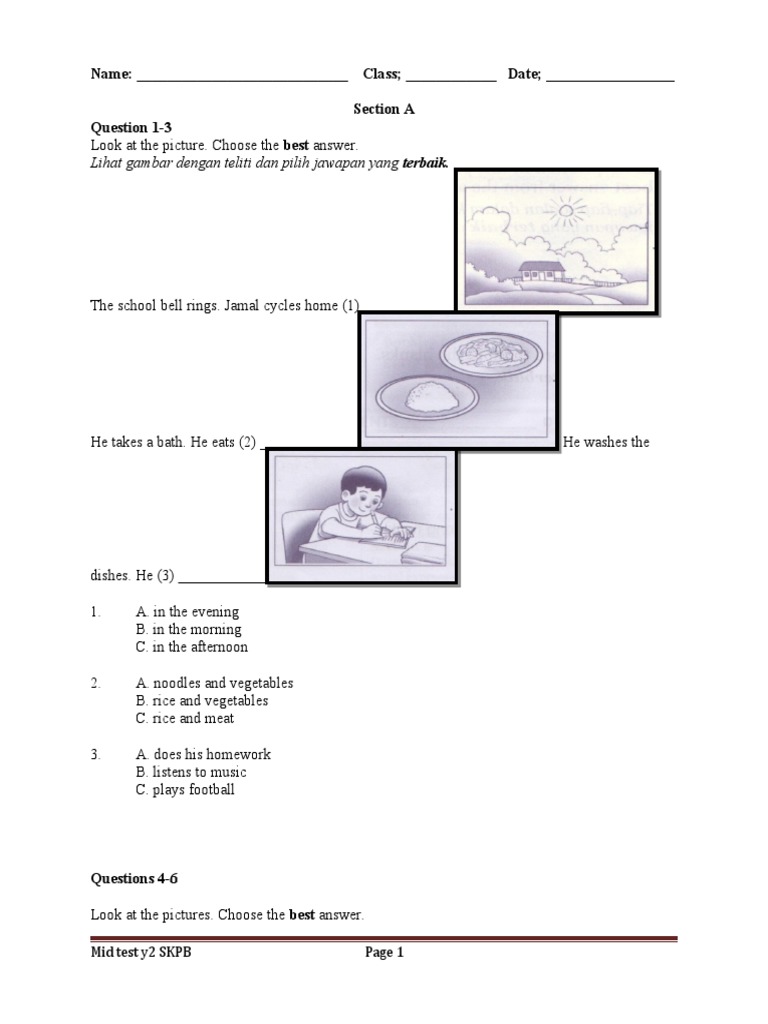 English Comprehension Test for Y2 | PDF